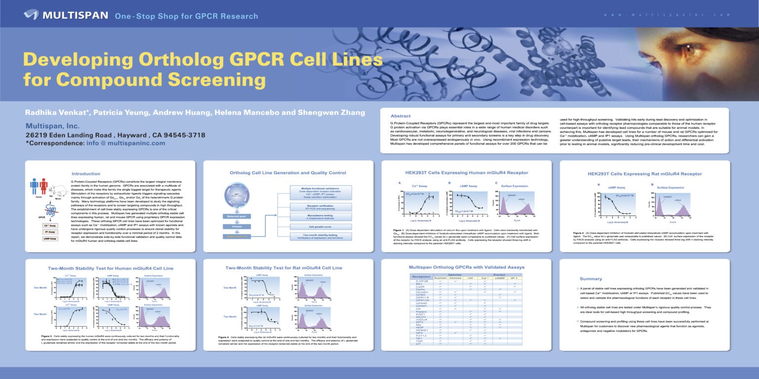 Developing Ortholog GPCR Cell Lines for Compound Screening | Multispan, Inc